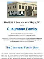 The IAMLA Announces a Major Gift from the Cusumano Family